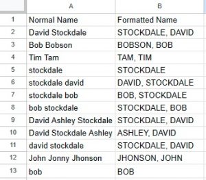 Format Names "Last Name, First Name" in Google Sheets - David Stockdale ...